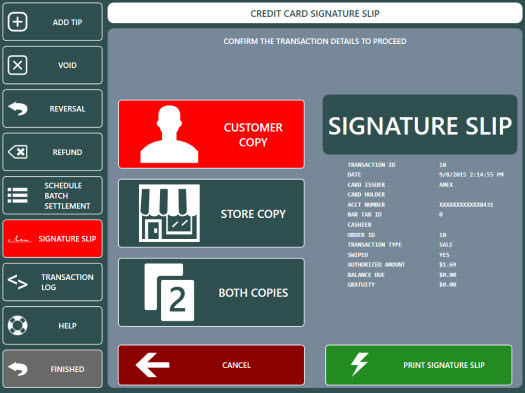 Signature Slip Printing