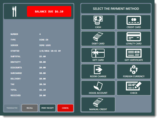 Payment Method Selection