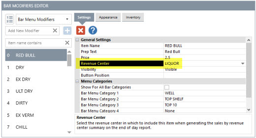 Bar Modifiers Editor